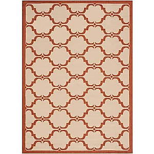 SAFAVIEH Courtyard Collection 5'3" x 7'7" Beige/Terracotta CY6009 Trellis Indoor/ Outdoor--Waterproof Easy--Cleaning Patio Backyard Mudroom Area--Rug