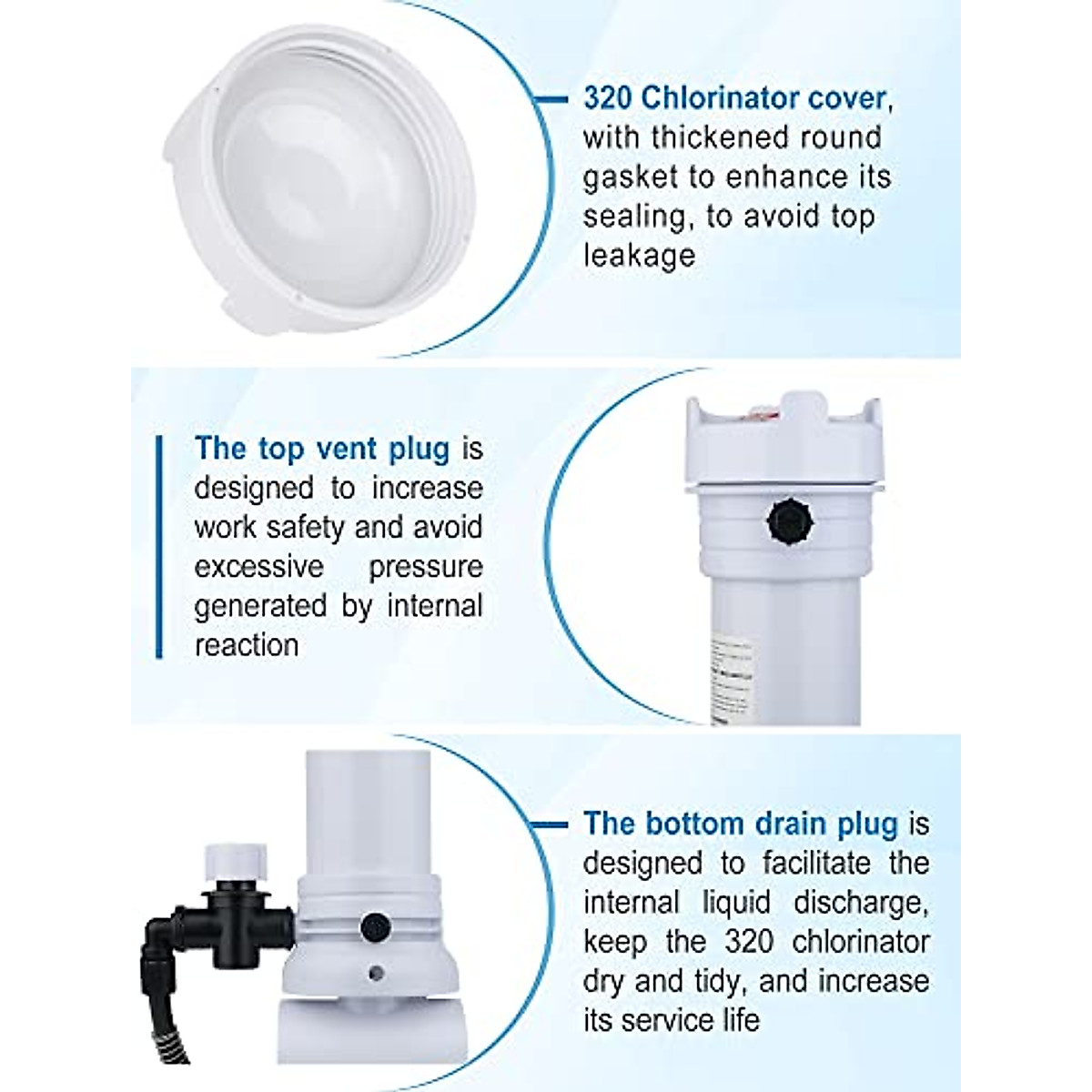 320 Pool Chlorinator Compatible with Rainbow 320 Chlorinator 171096 Automatic Inline Chlorine/Bromine Feeder, 320 Chlorinator Can Handle Up to 70000 Gallons of Water