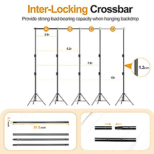 EMART Photo Video Studio 9.2 x 10ft Heavy Duty Background Stand Backdrop Support System Kit with Carry Bag for Photography