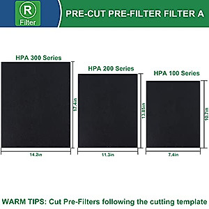 Air Purifier Filter Replacement for Honeywell, Filter R HEPA Filter and Filter A Carbon Pre-Filter Replacement for Honeywell HPA100 HPA200 HPA300 Series Air Purifier (3 HEPA Filters & 4 Pre-Filters)