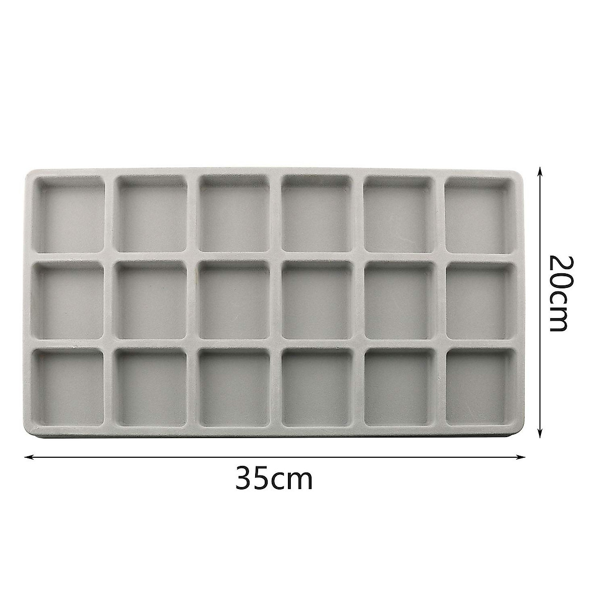 Tegg Bead Box 18 Grids Gray Flocked Bead Beading Jewelry Organizer Tray Container Storage for Bracelet Jewelry Making Design DIY Craft Panel