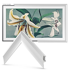 Frame My TV Deco TV Frames Alloy Prismatic - Pure White Bezel Compatible ONLY with Samsung The Frame TV (3 inch Color Chip)