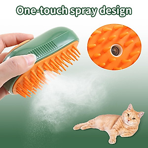 LUPAPA Steamy Cat Brush, 3 In 1 Pet Steam Brush, Pet Cleaning and Massage Brush, Used for Dandruff and Loose Hair on Cats, Suitable for Various Furry Pets, Green Avocado