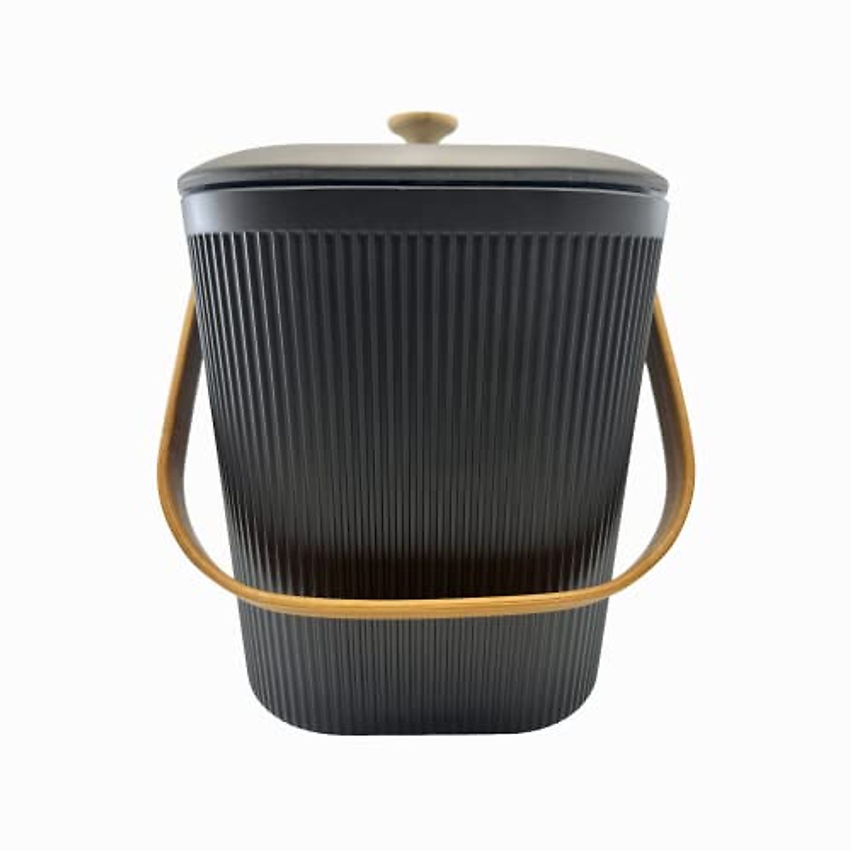 Compost Bin Kitchen - Compost Bin with Charcoal Dual Filter and Lid - Sustainable Bamboo Fiber Kitchen Compost bin countertop - Composter