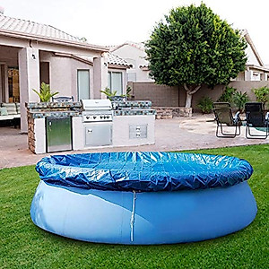 Garden Supplies Round Shape PE Waterproof Rain Dust Proof Swimming Pool Cover Protective Cloth Accessories(RvSky)