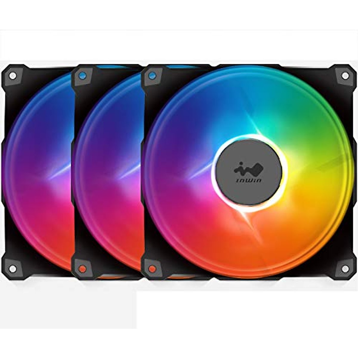 InWin Jupiter AJ140 Addressable RGB Triple Fan Kit 140mm High Performance Cooling Computer Case Fan Cooling with Control (AJ140-3PK)