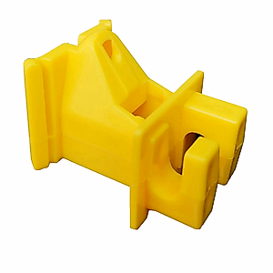 QMARK 25 Pack Electric Fence Wood Post, Nail on Insulators, Nail In Insulators, 1-1/2 Inch Extender Wood Post Insulators with Nails - Yellow (25 Pack)