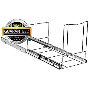 Hold N' Storage Pull Out Trash Can Under Cabinet- Trash Can Not Included, Heavy Duty w/ 5 Year Limited Warranty- Requires a 13”W X 22”D Cabinet Opening, Chrome