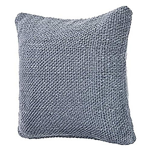 LR Home Frost Blue Woven Throw Pillow, 20" x 20"