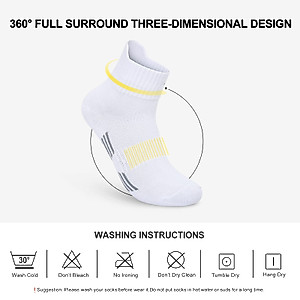 BAYKUORA Calf 100% Cotton Socks,Mid Casual Ankle Socks for Mens,Athletic Towel Sock with Cushion,White-gray,4 Pairs