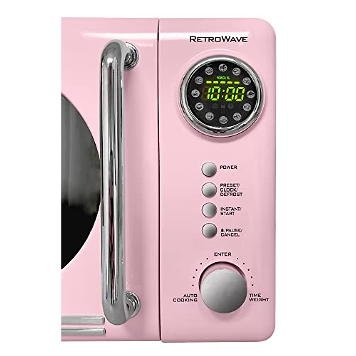 Nostalgia Retro Compact Countertop Microwave Oven, 0.7 Cu. Ft. 700-Watts with LED Digital Display, Child Lock, Easy Clean Interior, Pink