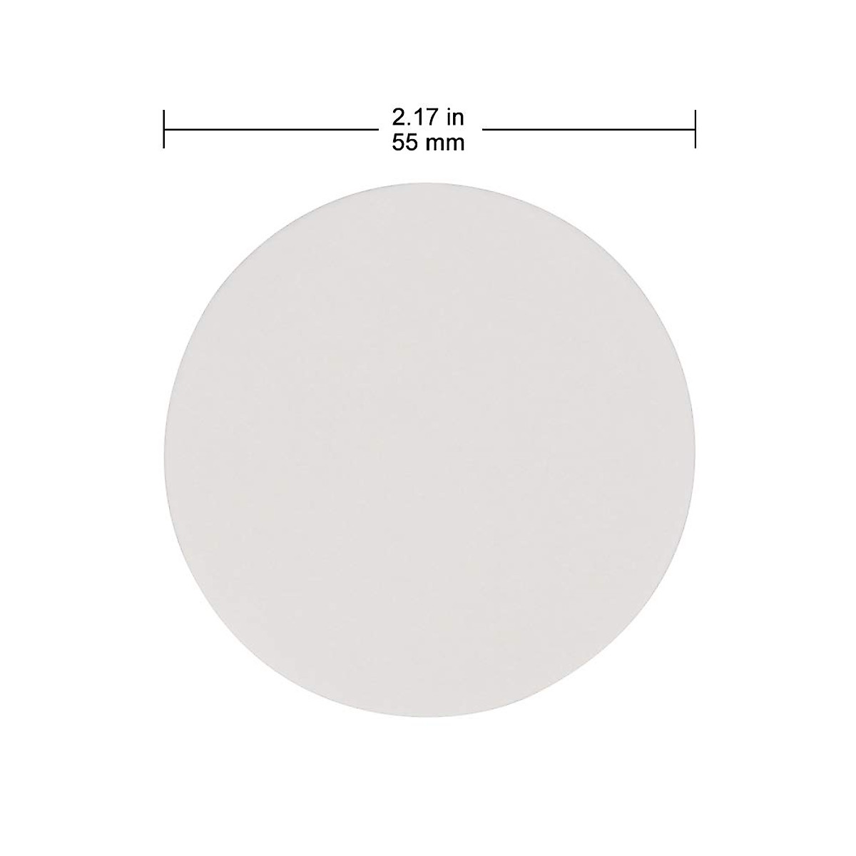 Labasics Quantitative Filter Paper Circles, 55 mm Diameter Cellulose Filter Paper with 15 to 20 Micron Particle Retention Medium Filtration Speed, Pack of 100