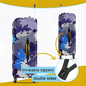 Feybaul 20/24/28/30 Inch PVC Luggage Protector Covers for TSA Approved 3 PCS Clear Suitcase Cover Protector Transparent Luggage Protective Cover Set (Map, Suitable for 19"-20")