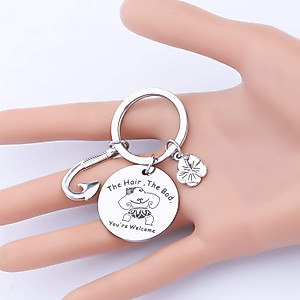 ENSIANTH Moana Inspired Gift The Hair The BOD You're Welcome Moana Keychain Hawaiian Gift (The Hair The Blood Keychain)