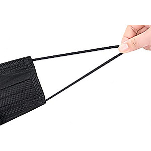 Disposable 3 ply Face Masks Pack of 50 pcs/box, Albatross Health 3ply Premium Black Procedure Earloop Face Mask, Safety Mask Filter for Protection, Mouth and Nose Cover for Adults