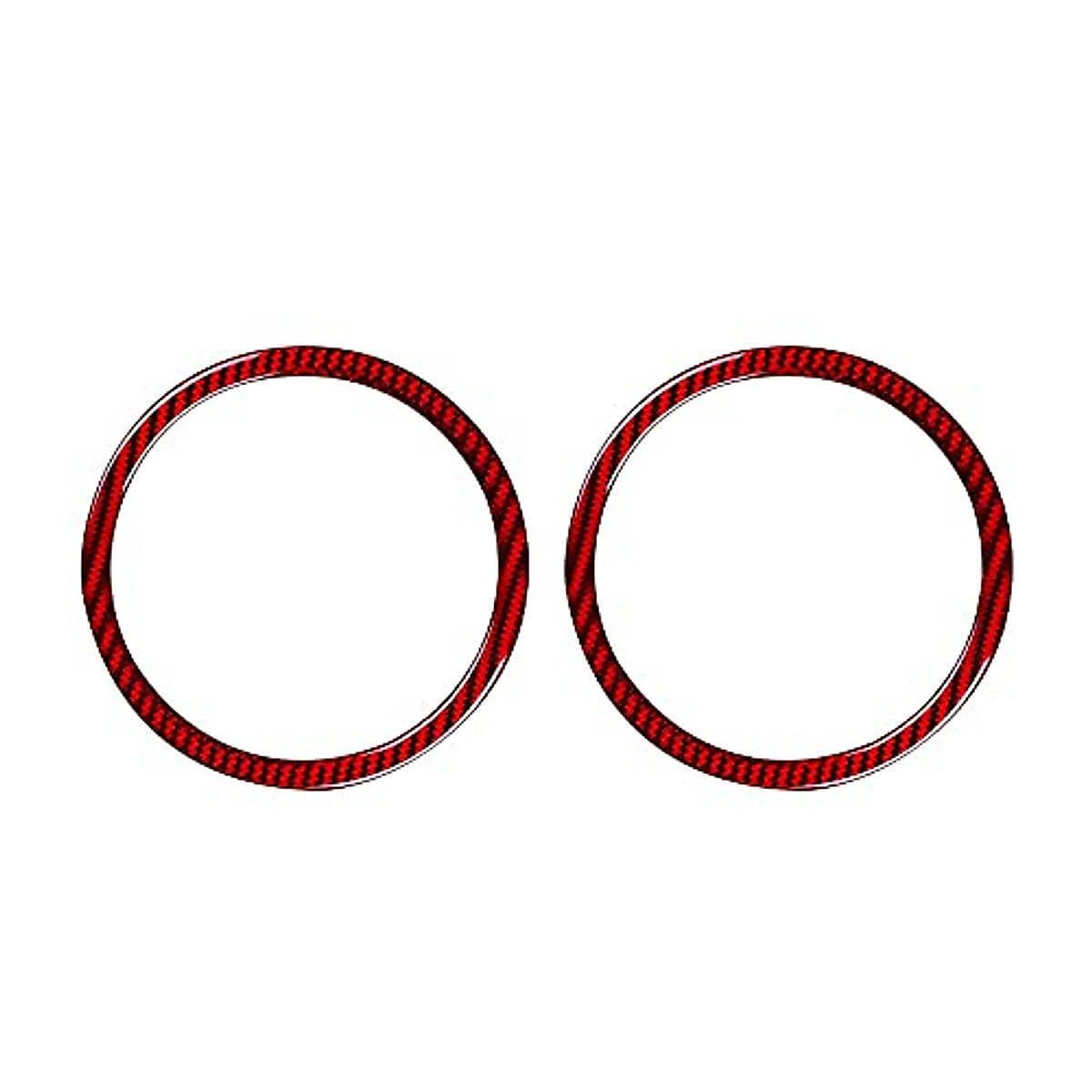 BLAKAYA Compatible with Sticker Carbon Fiber A-Pillar Speaker Cover Door Audio Loudspeaker Ring Trim Cover Accessories for Ford Mustang 2015 2016 2017 2018 2019 2020 (2PC Red）