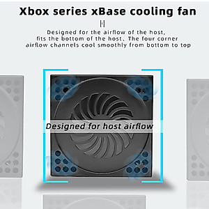 Raryars Cooling Fan for Xbox Series X with 3 USB Port Xbox Series X External Cooler Turbo Temperature Control Fan Console Standing Mount Cooling System