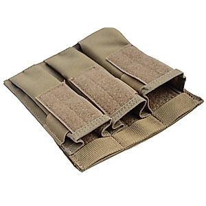 LytHarvest Tactical Molle Magazine Pouch, Kriss Tactical Pistol Triple Mag Pouch, Multi-use (TAN)