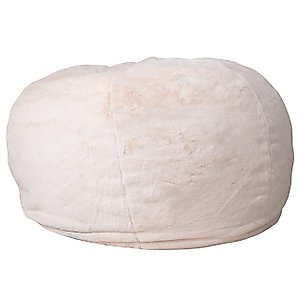 Flash Furniture Duncan Oversized Bean Bag Chair for Kids and Adults, Foam-Filled Beanbag Chair with Machine Washable Cover, White Furry