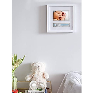 Pearhead Baby Hospital ID Bracelet Photo Frame, Newborn Baby Keepsake, Expecting Parents Gift, White
