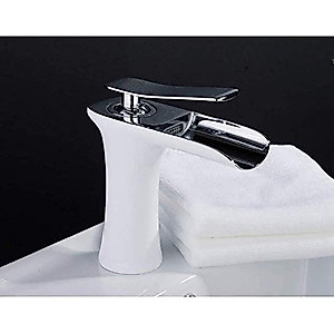 Kitchen Taps Kitchen Tap Kitchen Tap White Waterfall Basin Faucet Brass Mixer Bathroom Sink Faucets Deck Mount Bath Taps Faucet Water Sink Tap Crane