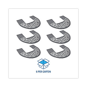 Boardwalk BWKCMGW 22 in. x 22 in. Commode Rubber Mat 2.0 - Gray/White (6/Carton)