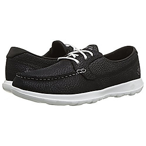 Skechers Performance Women's GO Walk Lite-Eclipse Boat Shoe,black/white,9 M US