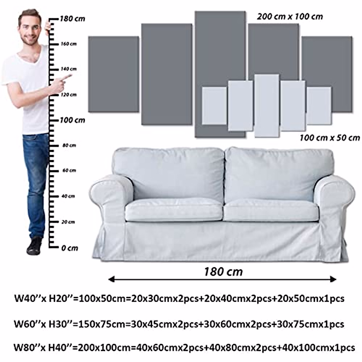 Black Red Picture - Abstract Circle Wall Art - Abstract Square Picture, Circle Line, Black and Red Canvas Painting, Abstract Canvas Wall Art, Livingroom Wall Decor (A,40"Wx20"H)