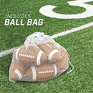 GoSports Rubber Footballs - 6 Pack of Youth Size Balls with Pump & Carrying Bag