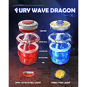 Infinity Nado Stadium - Battling Tops Burst Toy for Boys Grils Age 8-12 - Including Beystadium, 2 Gaming Top Toys, 2 Sword Launcher - Sapphire Blue and Flame Red