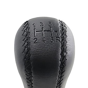 Gear Handle Car Gear Shift Knob Head Gear Cover Shift Lever Stick for Volvo S60 S80 V70 XC70 Sewing Leather Manual Shift Lever (Color : 6 Speed)
