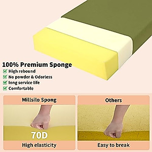 Millsilo Custom Bench Cushions for Outdoor Indoor, Personalized Furniture Bench Chair Cushion, Custom Window Seat Cushions, Sofa Couch Cushion, Optional Fabric, Piping and Non-Slip Bottom and Straps