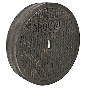 Oldcastle Precast 3000480 Lid, Diameter: 8-7/8", Cast Iron, Legend: Ground