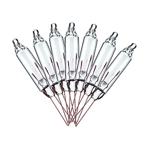 Mudder 3.5 Volt Clear Mini Christmas Tree Replacement Bulbs for Incandescent String Lights for Holiday Decoration Pinched Base, 0.43 Watt 125 mA (100 Pieces)