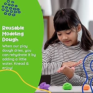 Modeling Clay for Kids - 6 Super Soft & 100% Natural Kids Modeling Clay Doughs Made from Wheat Flour - 100g Per Can of Reusable & Vibrant Kids Clay Modeling Kit for Ages 3+ by Marie’s Kids