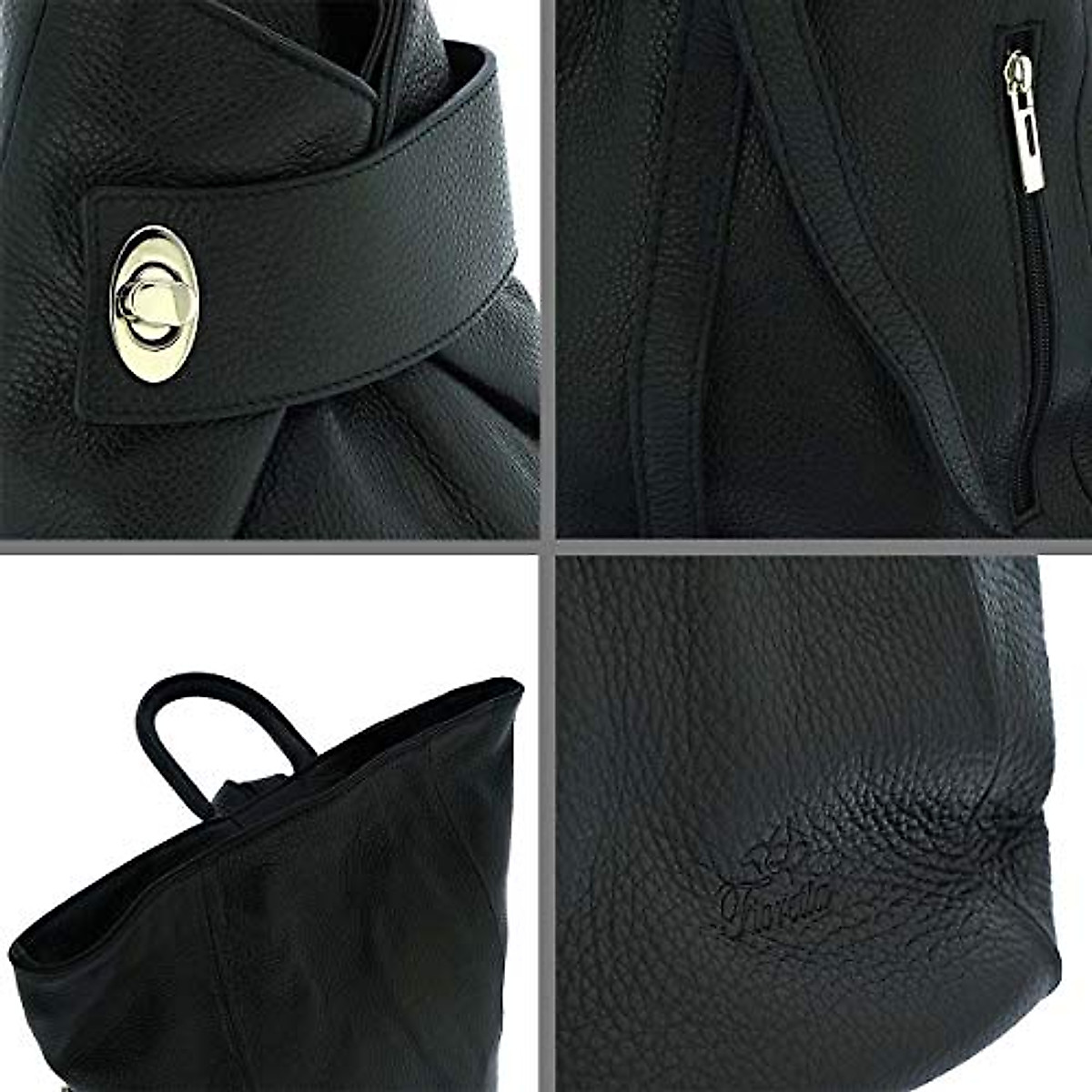 Fioretta Italian Genuine Leather Top Handle Backpack Purse Shoulder Bag Handbag For Women