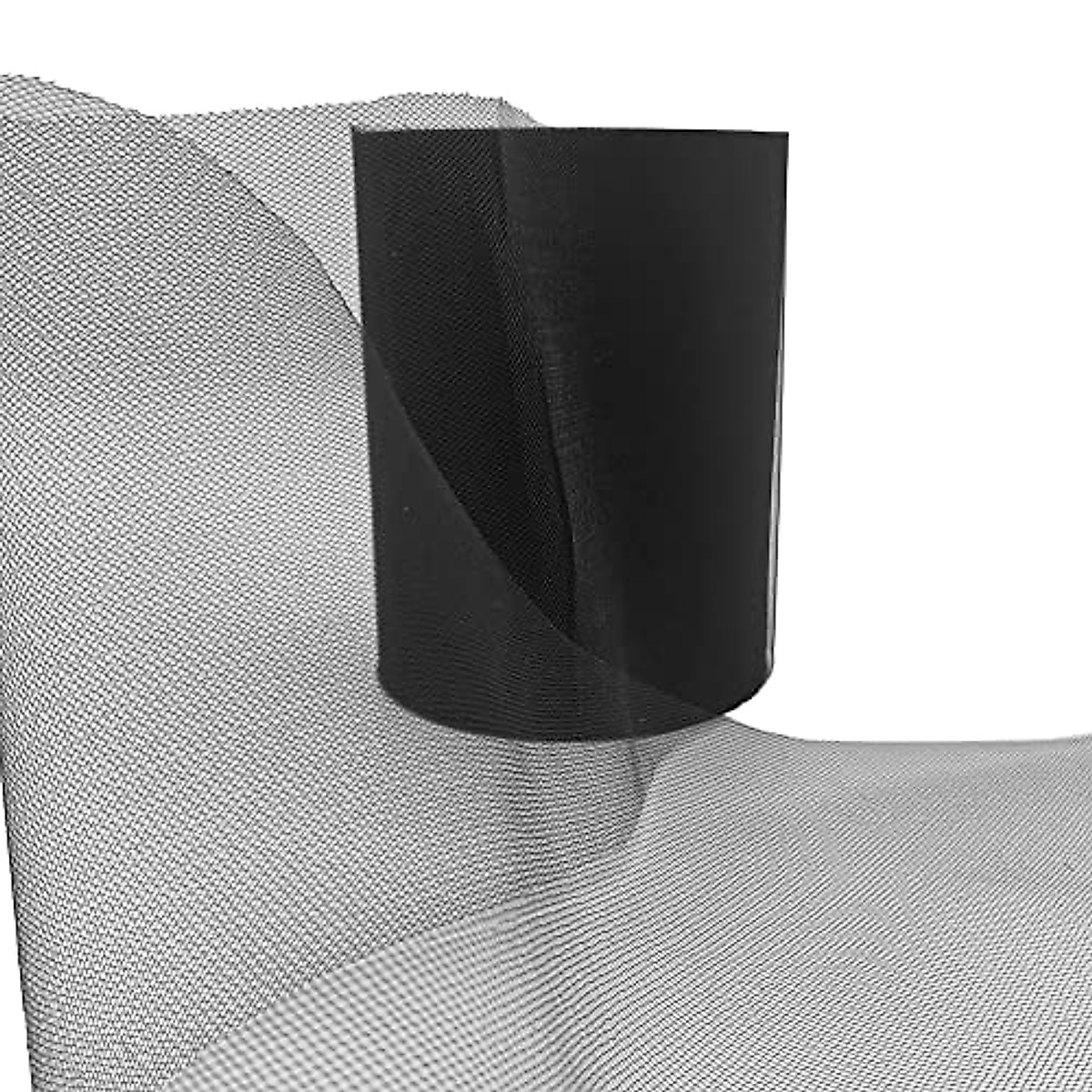 Gimgree Tulle Fabric Rolls, 6 Inch by 100 Yards (300 feet) Fabric Spool Tulle Ribbon, Bridal Solid Sheer Organza Fabric Bolt for Wedding and Decoration -Black