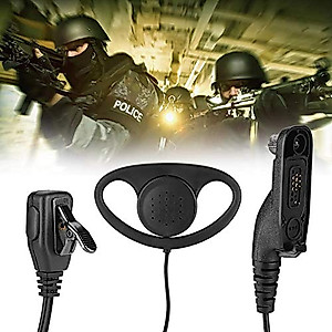 Sonew D Type Hanger Headset with PTT MIC witn Mic 2 Pin Earpiece Headset Compatible with Motorola Xpr-6300/6350/6550/6580/7550/P8200 8268D