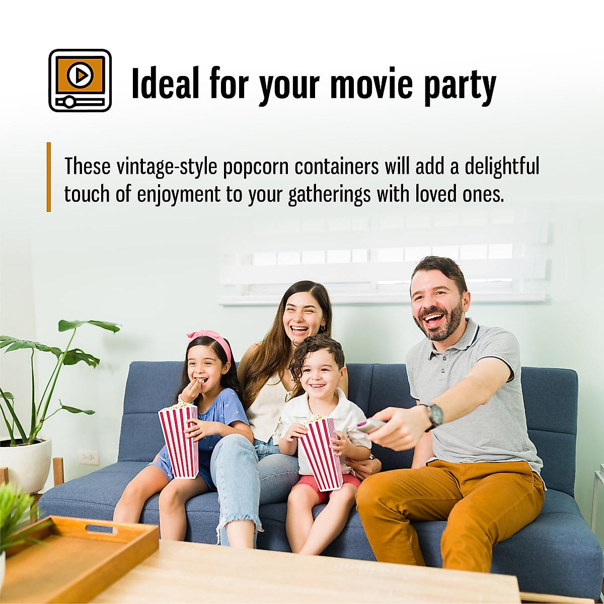 Reusable Popcorn Buckets for Movie Night - 10 Pack