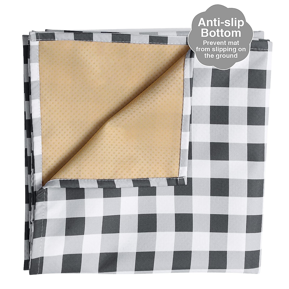 Baby Splat Floor Mat for Under High Chair/Arts/Crafts by CLCROBD, 51" Waterproof Anti-Slip Food Splash Spill Mess Mat, Washable Carpet Protector Mat and Table Cloth (Plaid)