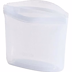 Stasher Premium Silicone Reusable Food Storage Bag, Clear | Microwave, Sous Vide, Dishwasher, Oven and Freezer Safe | BPA Free, Leak-free, Eco-friendly, 1-Cup Bowl