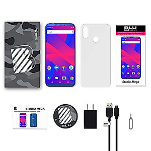 BLU Studio Mega 2018-6.0” HD Unlocked Smartphone with Dual Main Camera -Blue