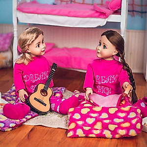 The Queen's Treasures 18 Inch Doll Accessories, Set of 2 Soft Sleeping Bag Bedding (1 Pink and 1 Purple), Compatible with American Girl