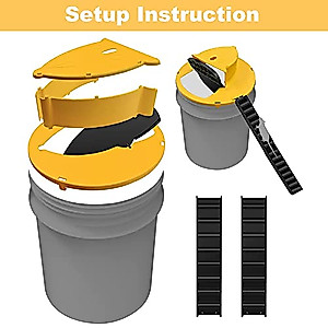 Mouse Trap Flip N Slide Bucket Lid Mouse Trap Humanized Mousetrap Reset Design Balance Mouse Trap Indoor Outdoor Compatible 5 Gallon Bucket (Without Barrel)