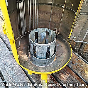 NEWCES Safety Certification Portable Charcoal Barbecues BBQ Grill w/Cooking Grates & Adjustable Vent Barbecue Hanging Stove Family Garden Outdoor Cooking Hiking Picnics Camping Barbecue Party