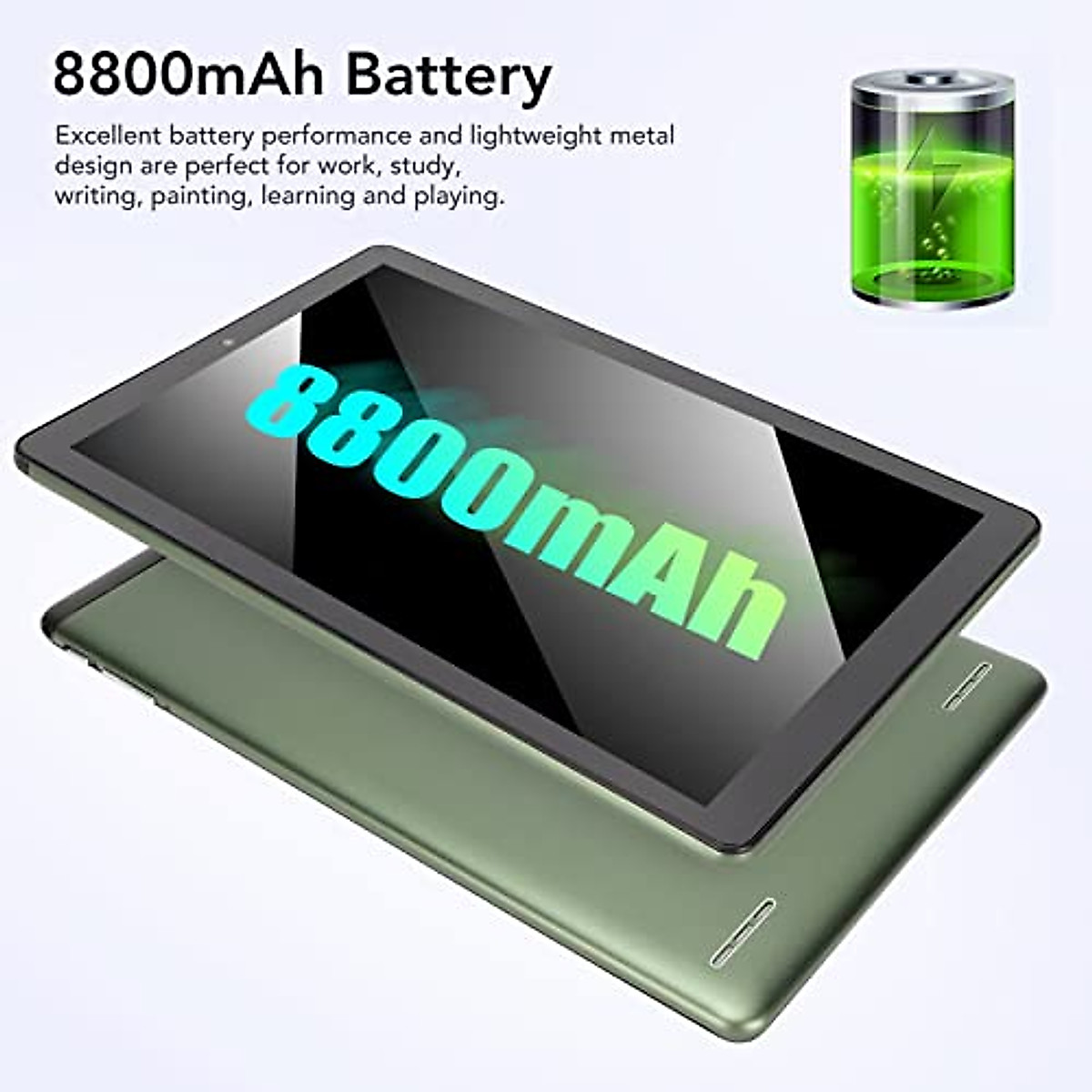 Tablet 10.1 Inch,8 Core CPU Processor Android Tablet 6GB 128GB 1960x1080 IPS HD Display, Front 5MP Rear 13MP WiFi Bluetooth Tablet Gaming Tablet (US Plug)