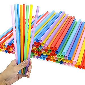 Tomnk 120 Pack Jumbo Smoothie Straws, 10.3 Inch Straws Disposable Milkshake Straws Extra Long