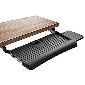 Mount-It! Keyboard Drawer Under Desk with Mouse Platform, Easy-Glide Sliding Under-Counter Computer Keyboard Tray 21 inch Wide
