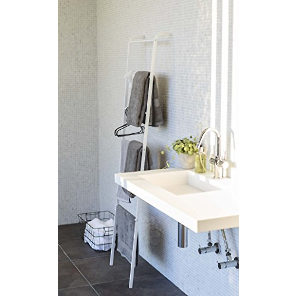 Yamazaki Home Plate Leaning Ladder Hanger closet storage and organization systems, One Size, White