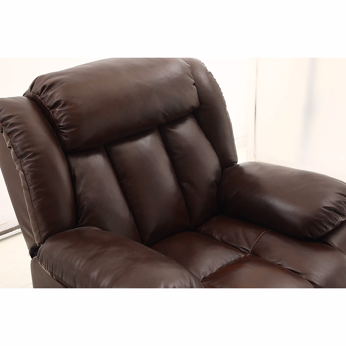 RISAR Double Motors Large Power Lift Recliner Chair with Massage and Heat for Elderly Assisted Standing Up, Breathable Leather, Easy to Assemble